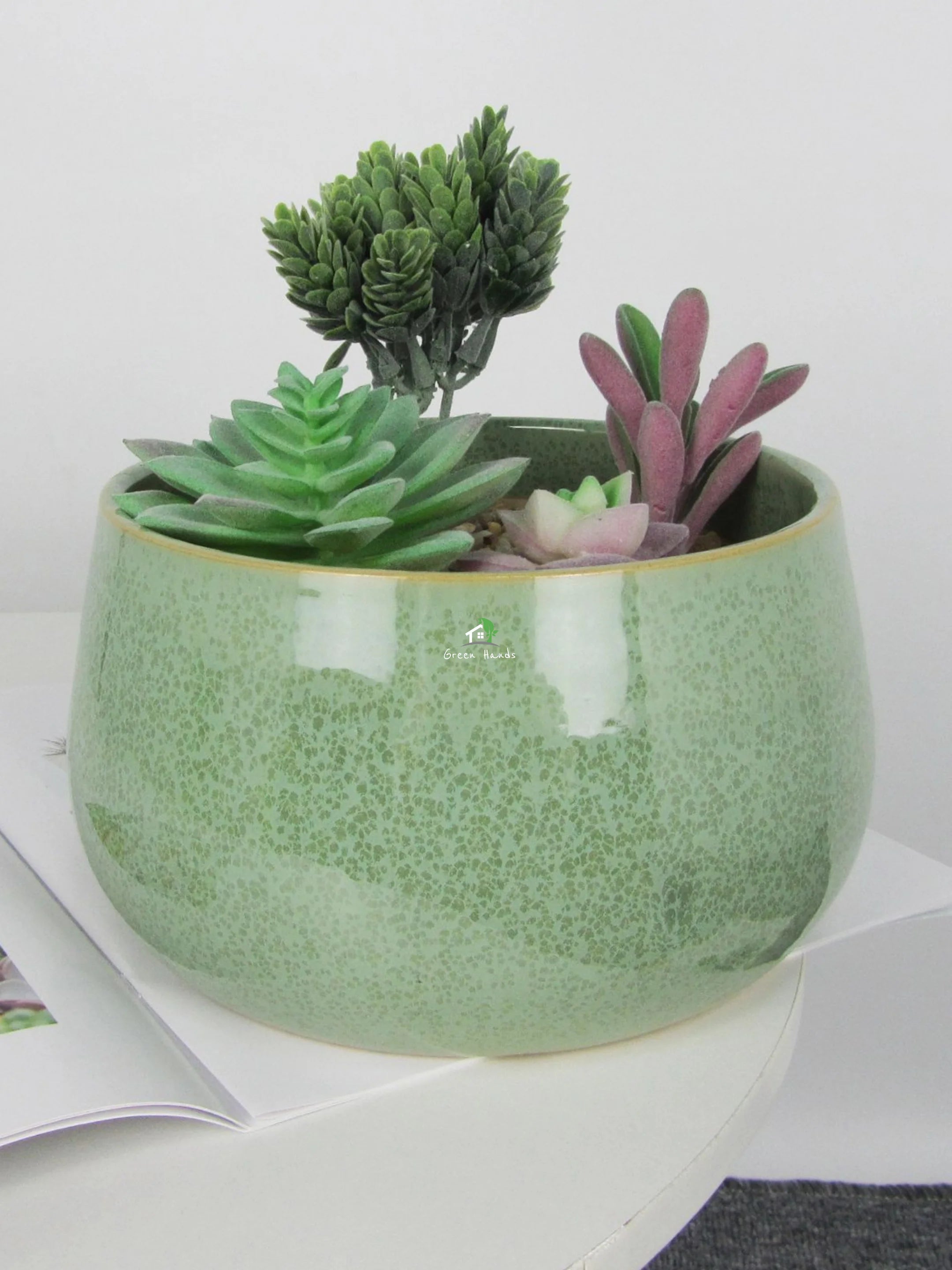 Emerald Harmony Bonsai Ceramic Pots | Choose from 3 Sizes – Green Hands