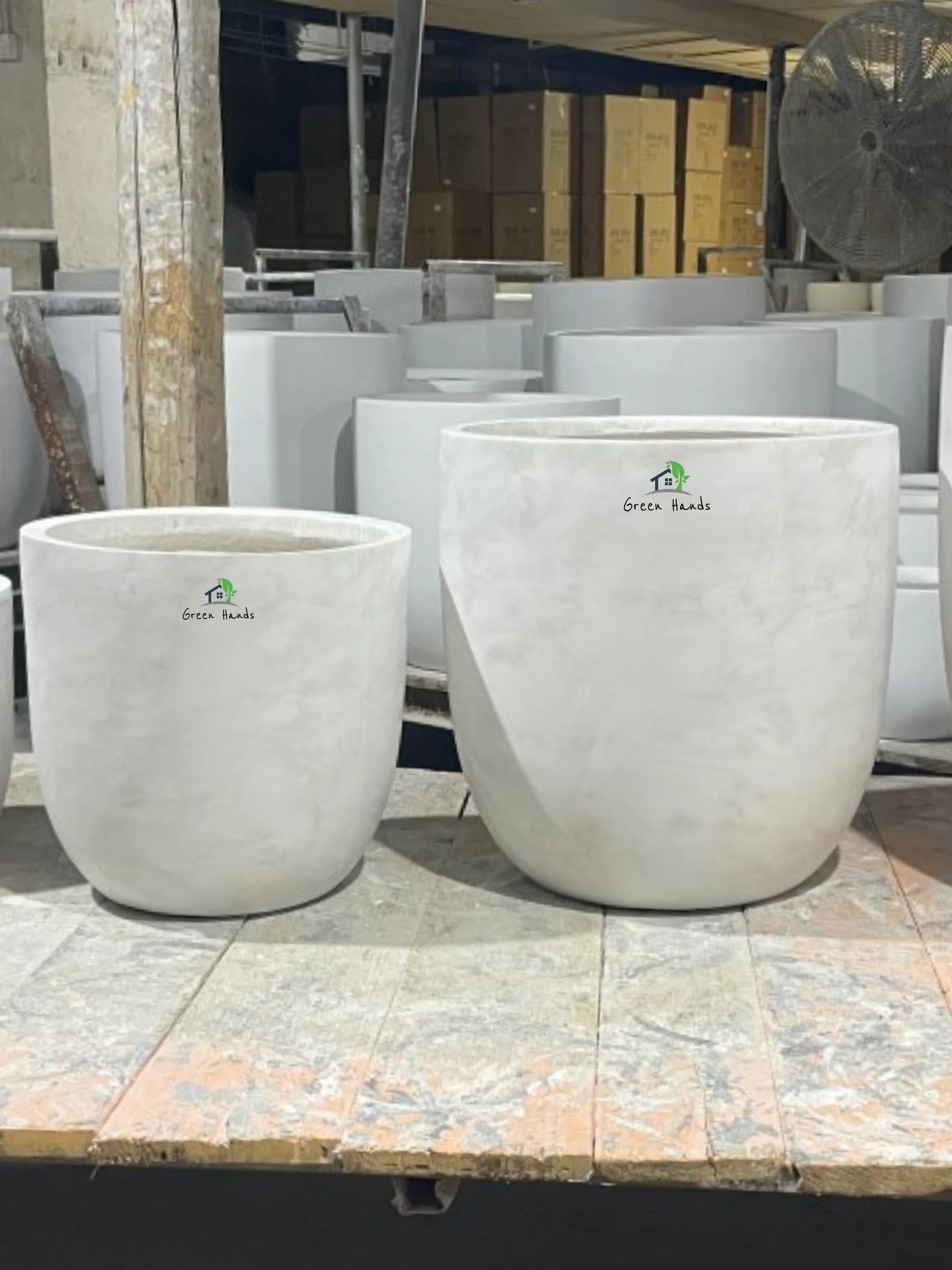 Frosted-Marble Fiber Planter – Luxe 2XL to S Sizes for Elegant Spaces ...