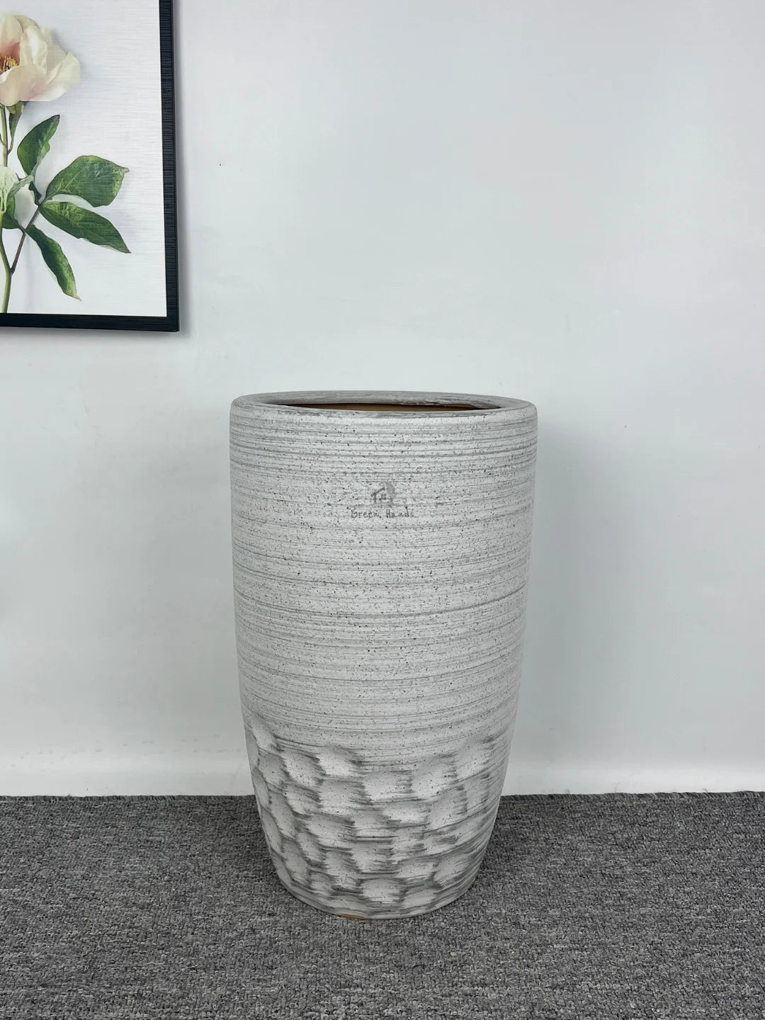 Tall Grey Honey Comb Pattern Pots – Green Hands