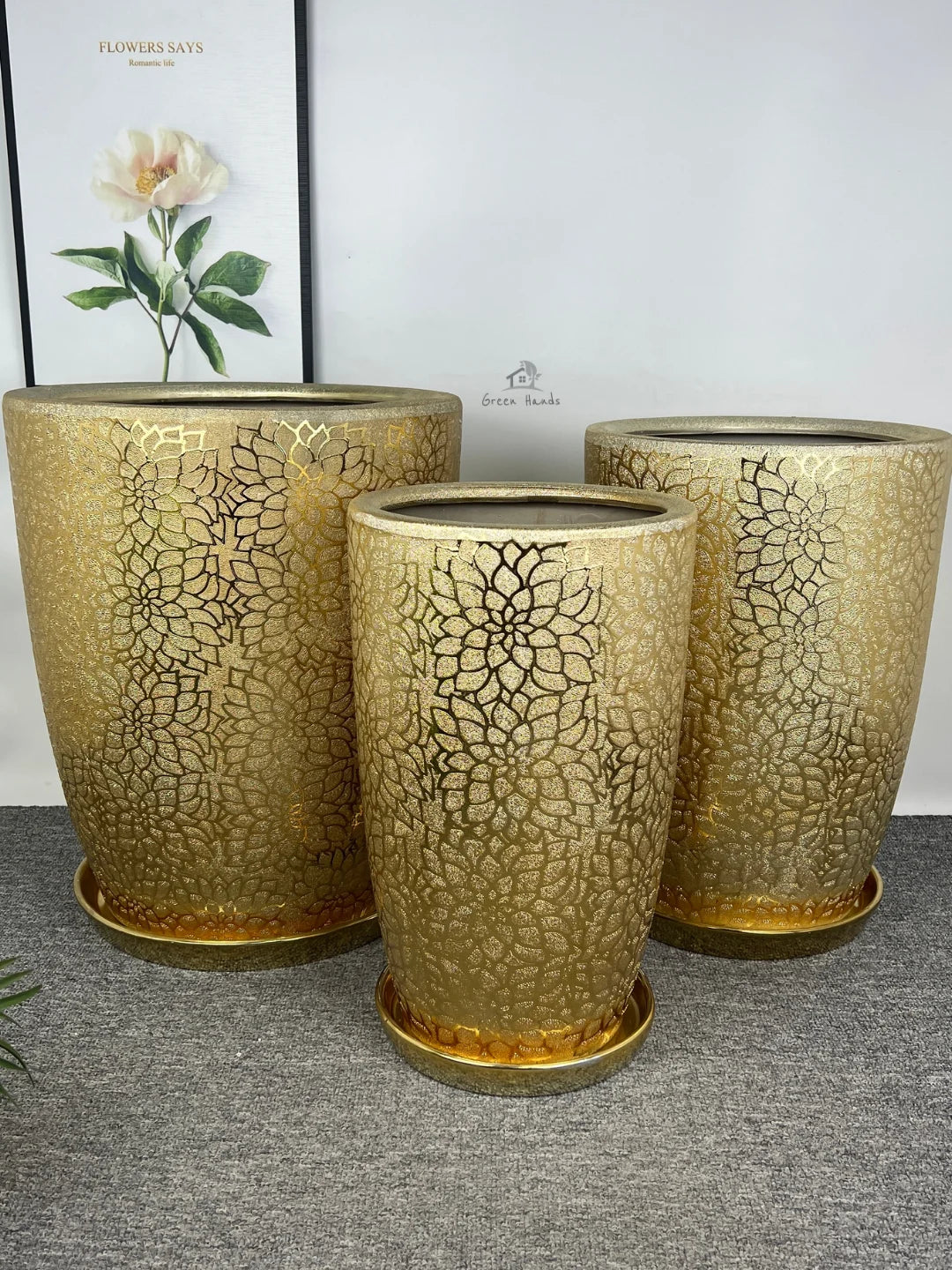 Golden Ceramic VIP Planters – Green Hands